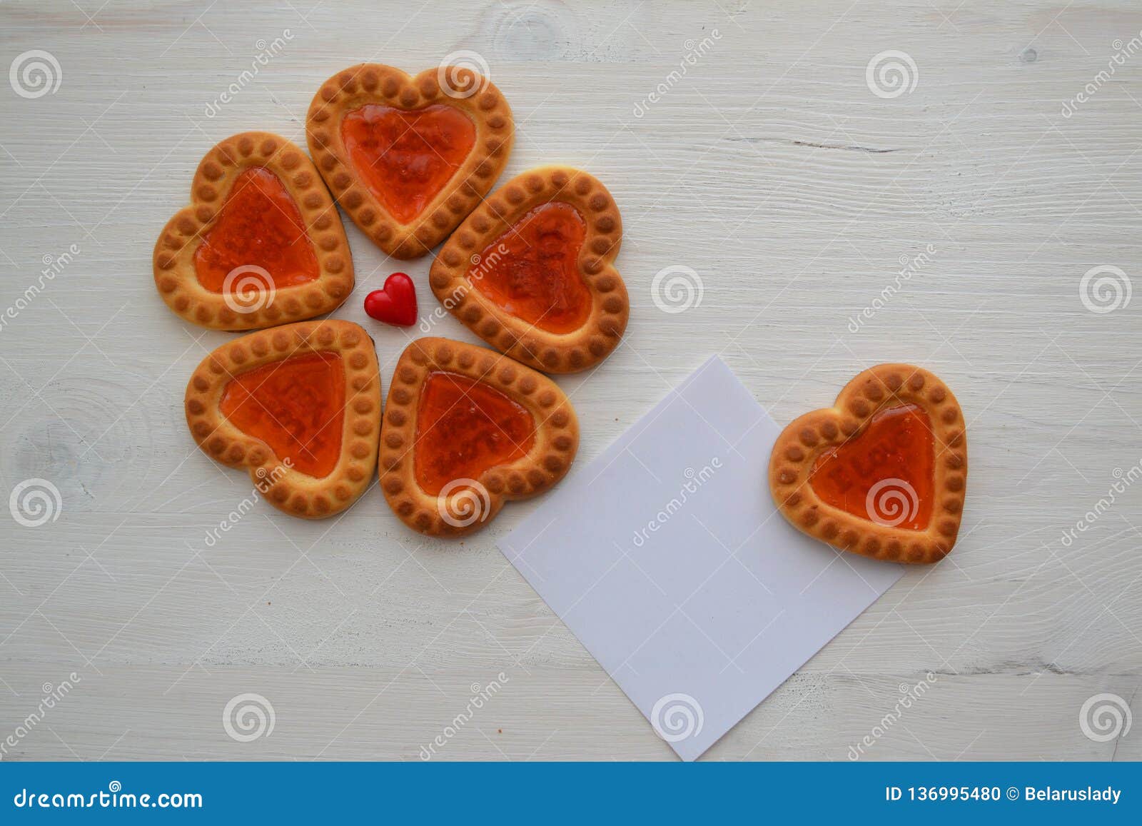 Relationship Concept with Hearts Cookie in Form of Flower. Paper for ...