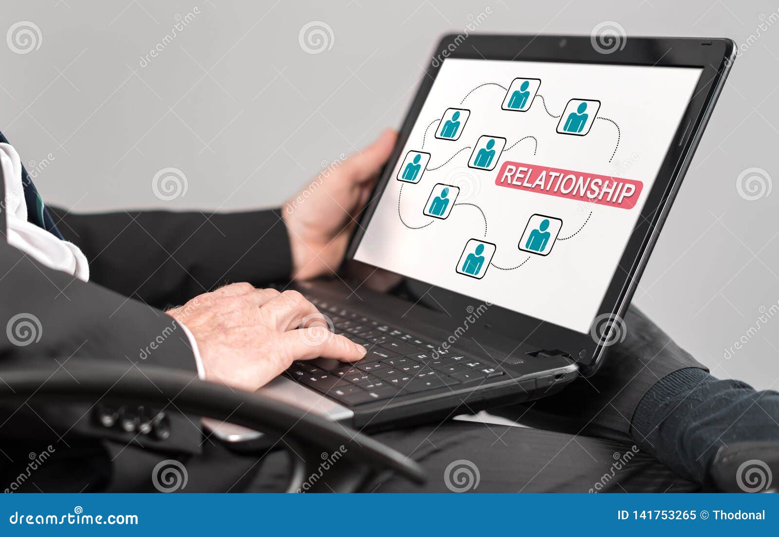 Relationship Concept on a Laptop Stock Image - Image of human ...