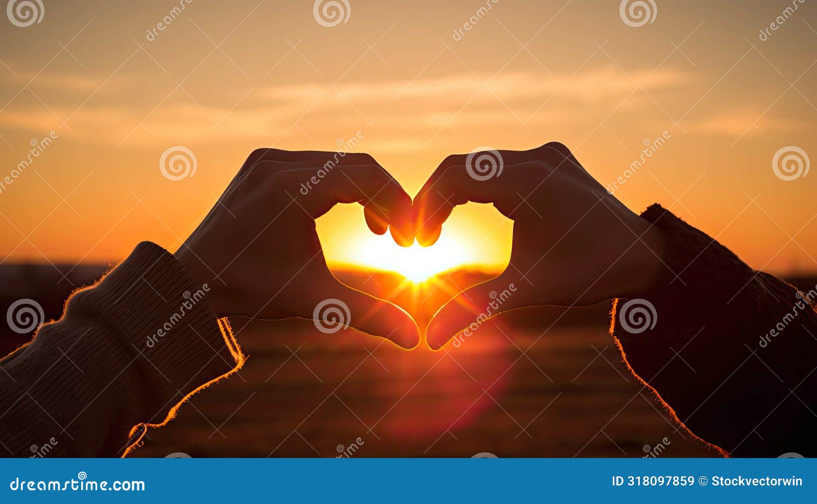 Relationship Heart Hands Sun Stock Illustration - Illustration of ...