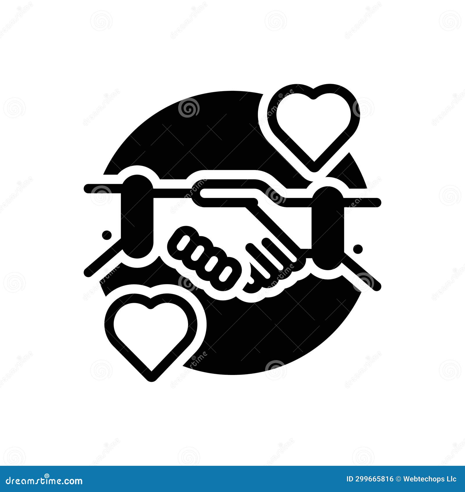 Black Solid Icon for Relationship, Connection and Handshake Stock ...