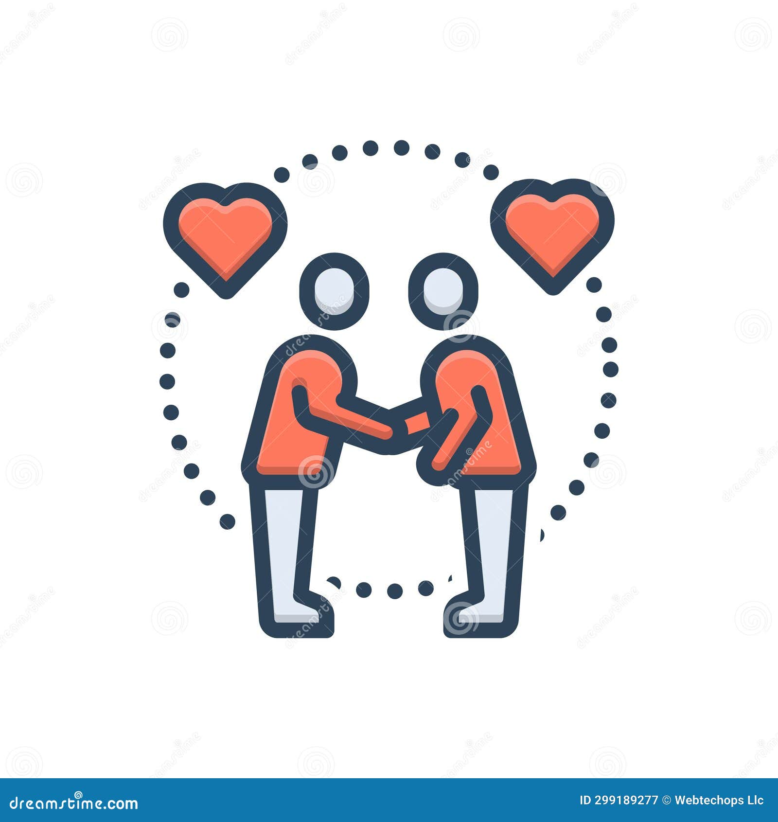 Color Illustration Icon for Relationship, Rapport and Handshake Stock ...