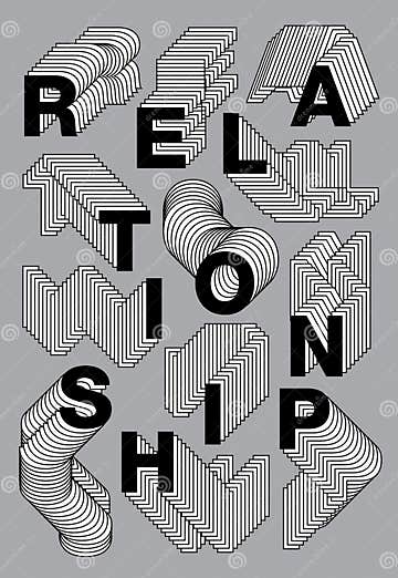 Relationship, Layered Alphabet Stock Vector - Illustration of white ...