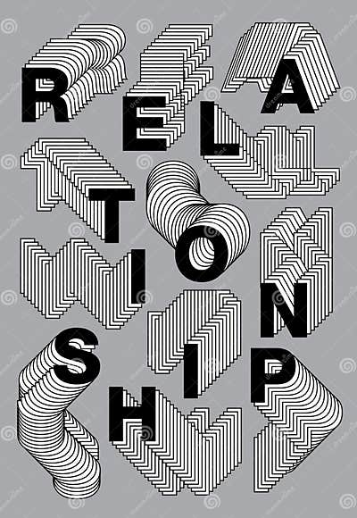 Relationship, Layered Alphabet Stock Vector - Illustration of white ...