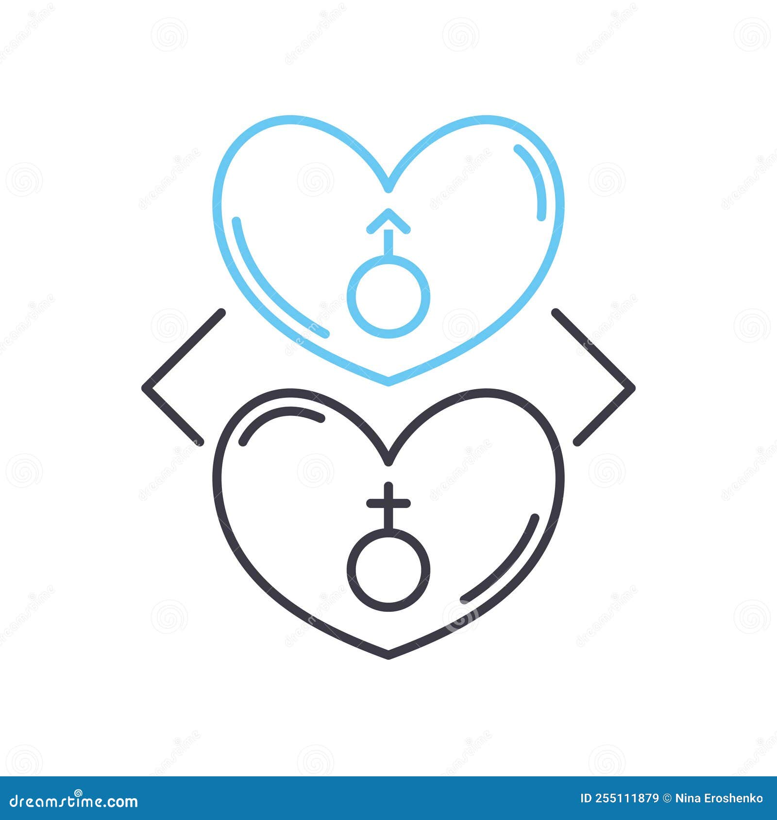 Relationship Line Icon, Outline Symbol, Vector Illustration, Concept ...