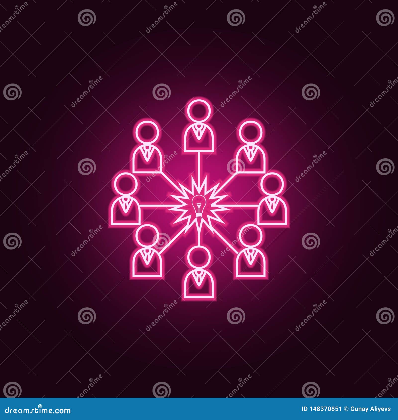Relationship , Network Idea Neon Icon. Elements of Team Work Set Stock ...