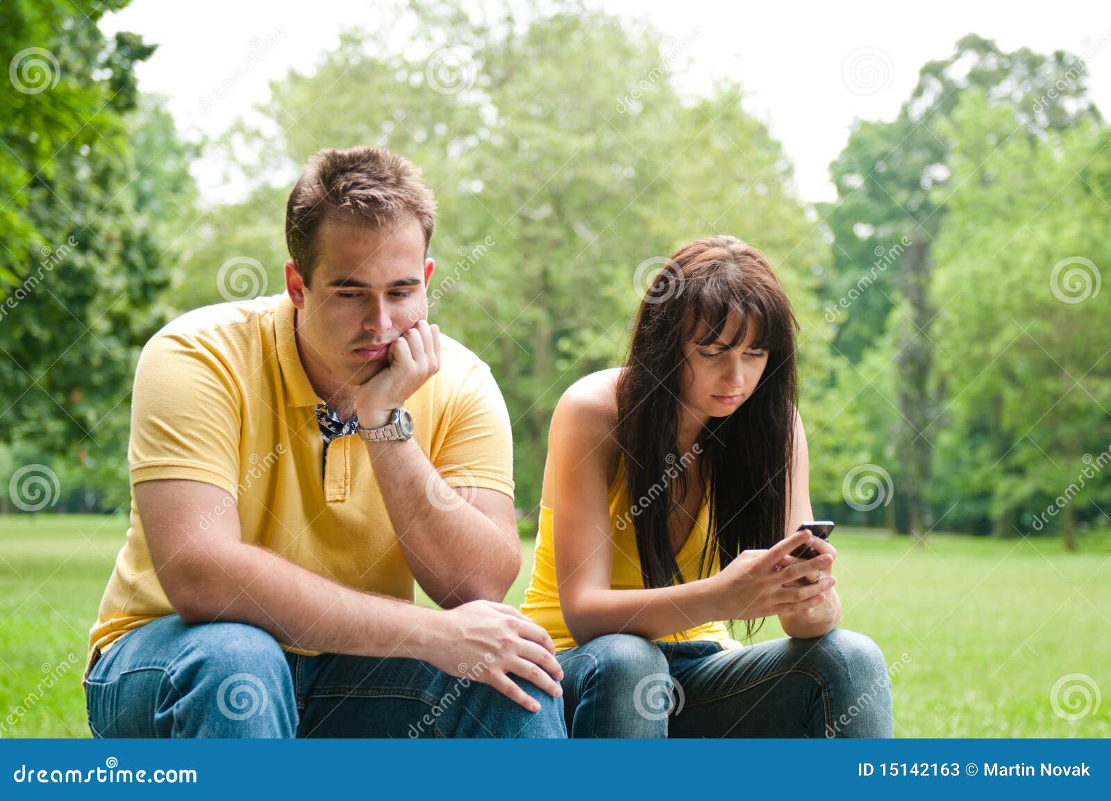 Relationship Problems - Couple Stock Image - Image of negative, bench ...