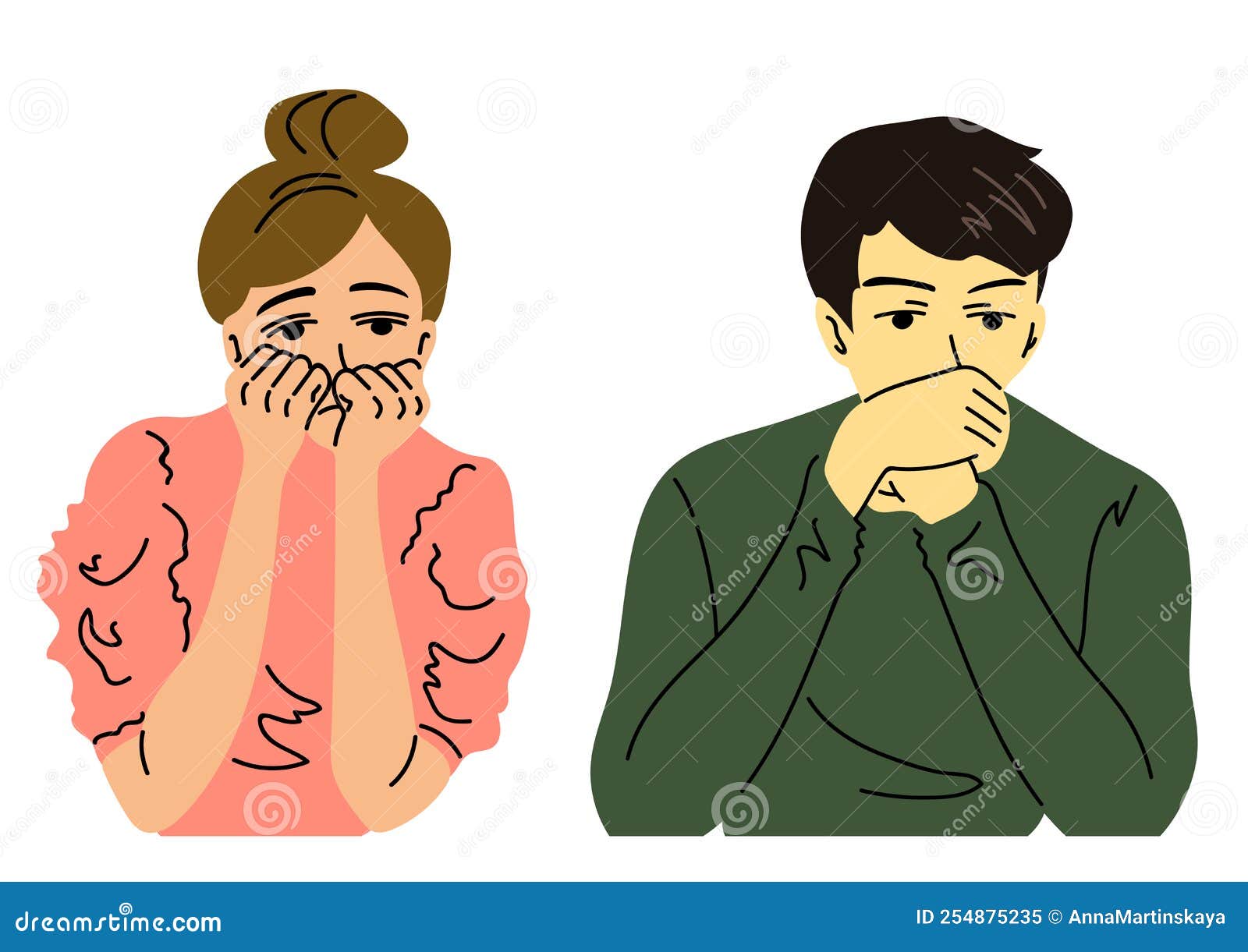 Relationship Problems. Guy and Girl in Depression Stock Vector ...