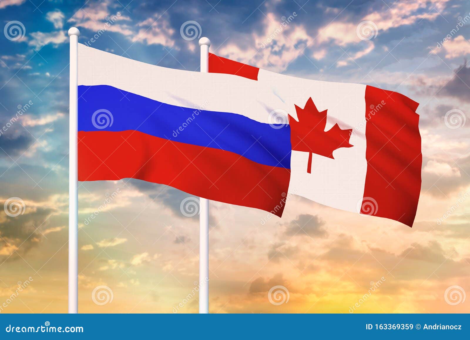 Relationship between the Russia and the Canada Stock Illustration ...