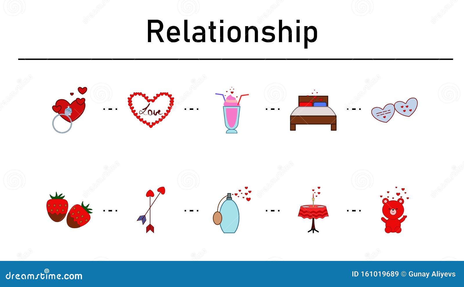Relationship Simple Concept Flat Icons Set Stock Illustration ...
