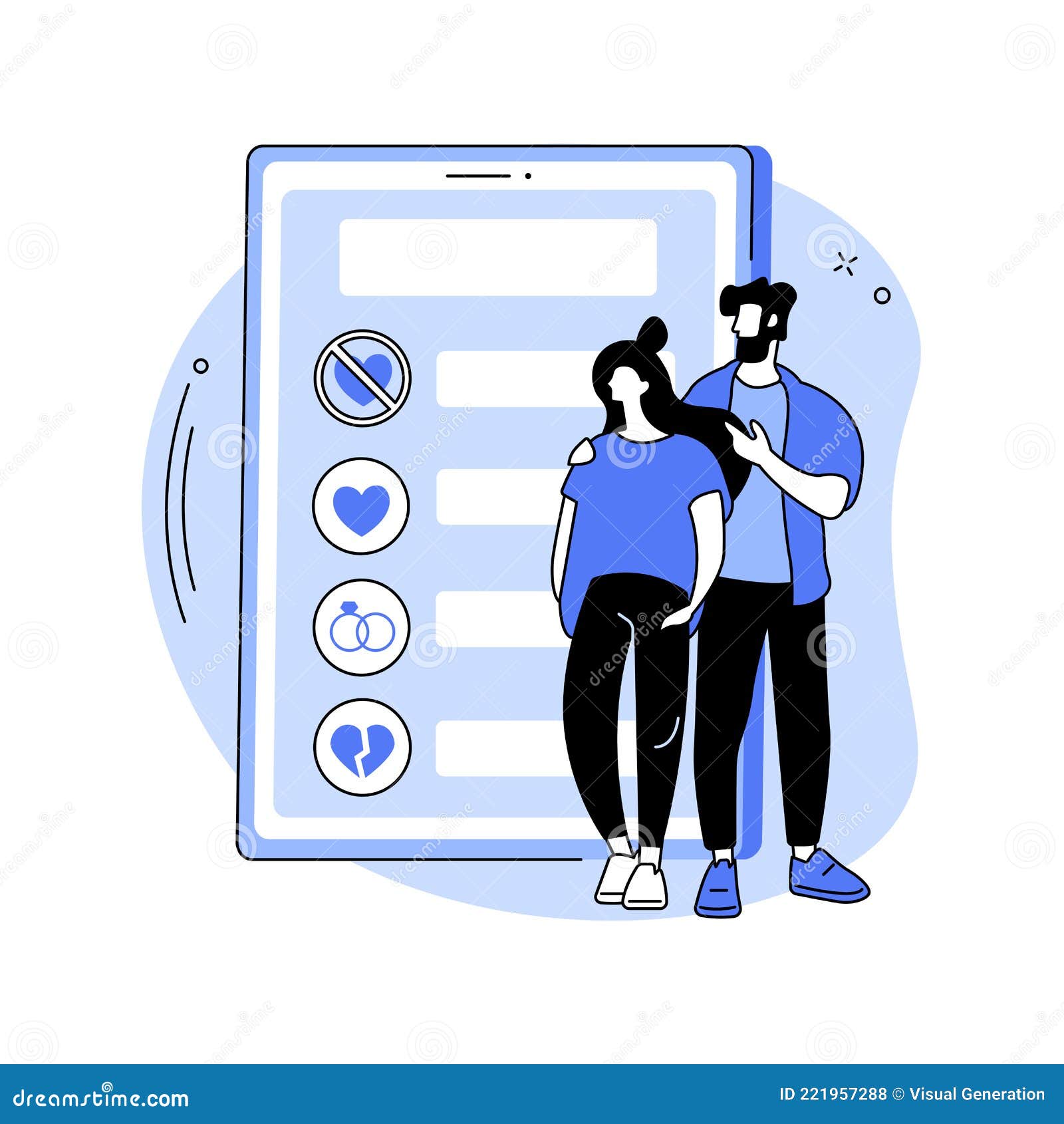 Relationship Status Icon, Black Vector Sign With Editable Strokes ...