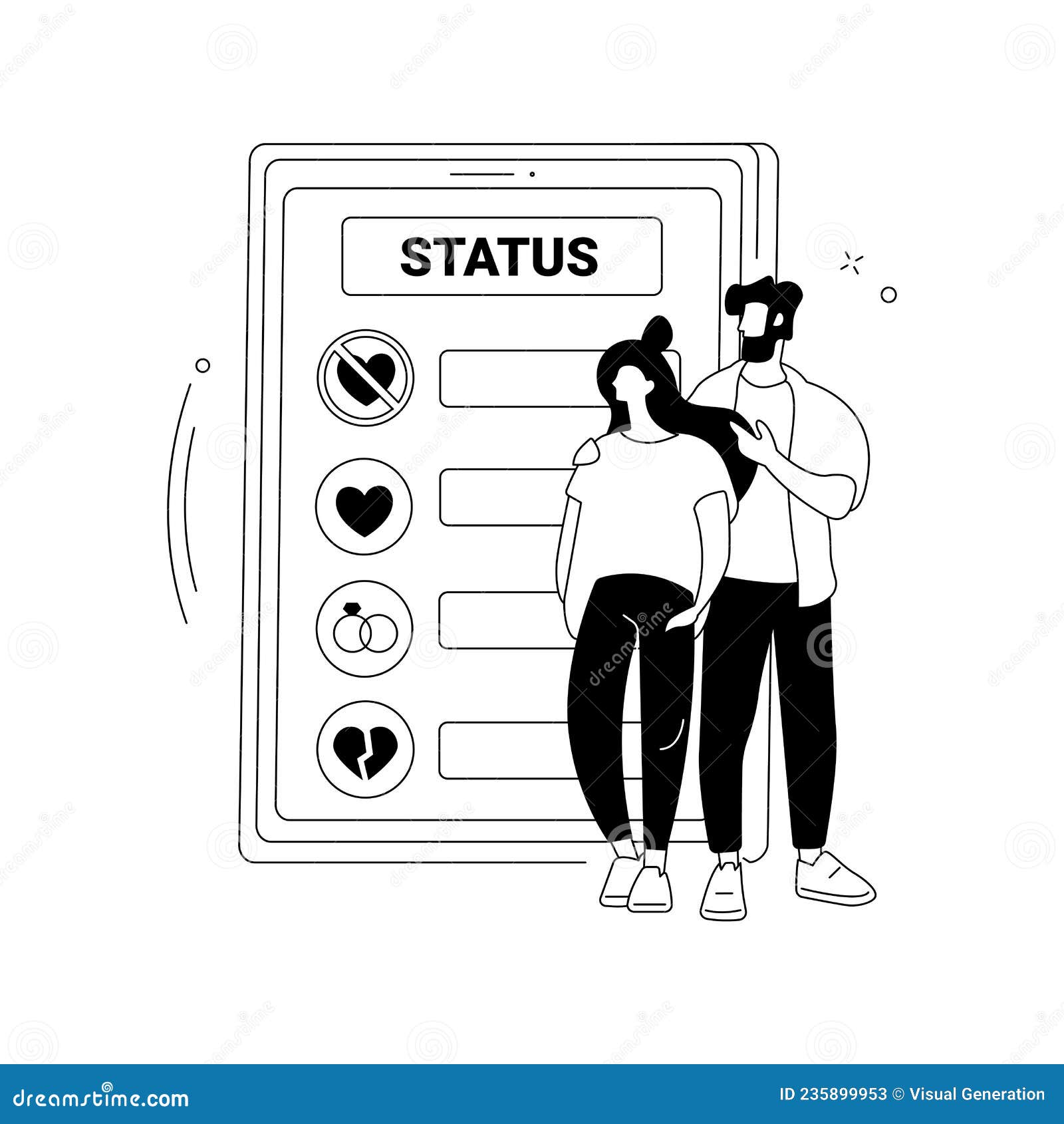 Relationship Status Abstract Concept Vector Illustration. Stock Vector ...