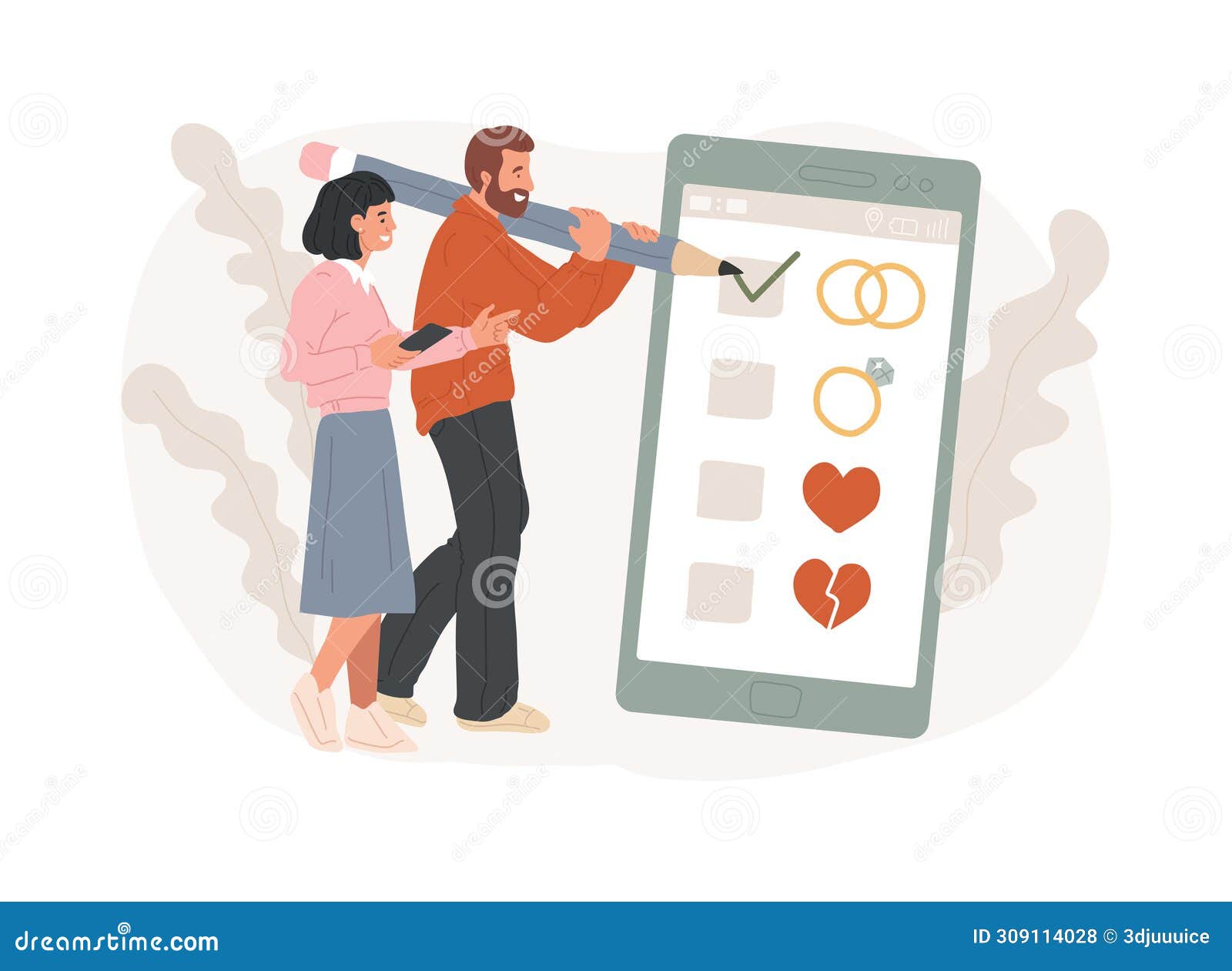Relationship Status Icon, Linear Isolated Illustration, Thin Line ...