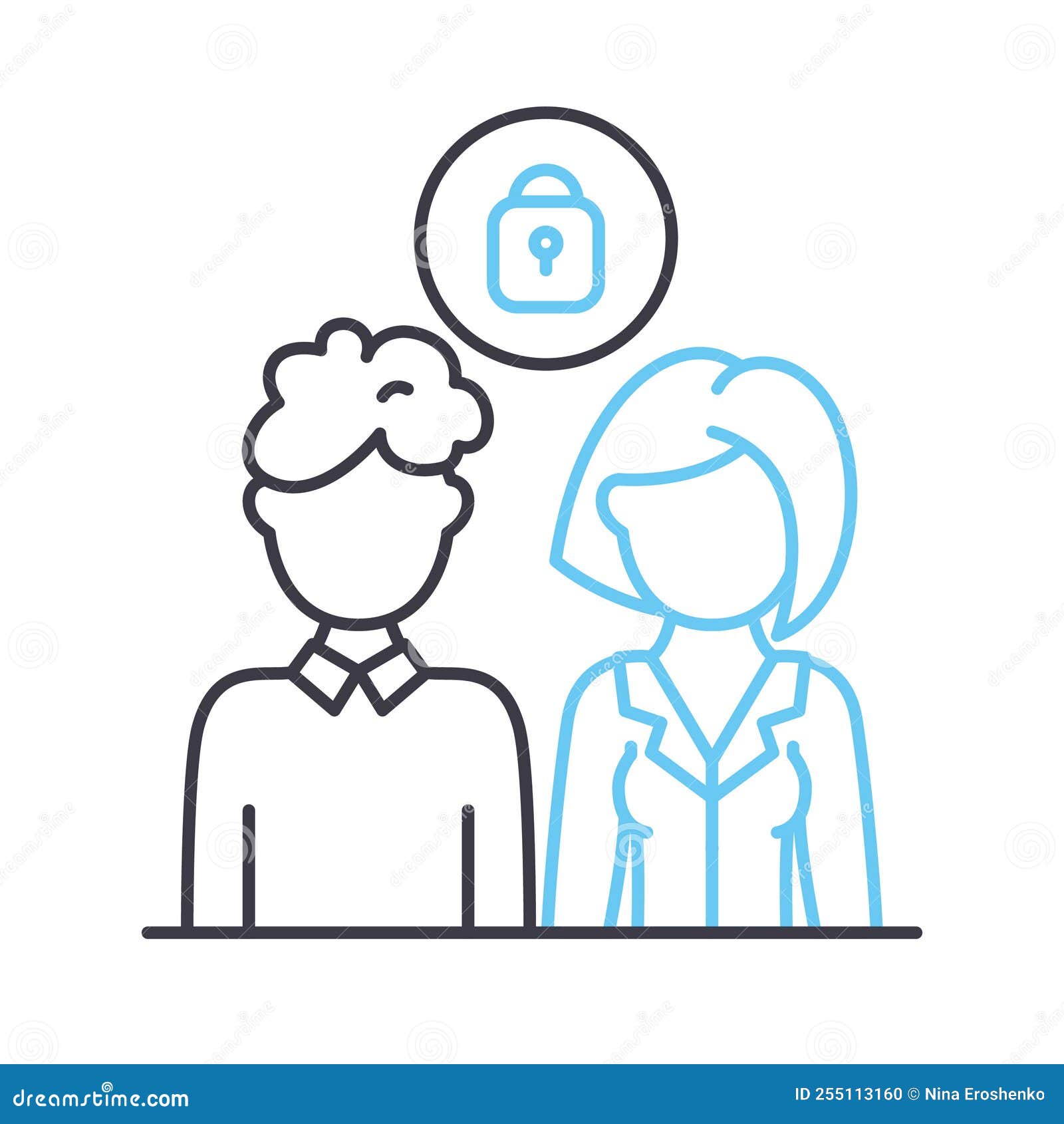 Relationship Status Line Icon, Outline Symbol, Vector Illustration ...