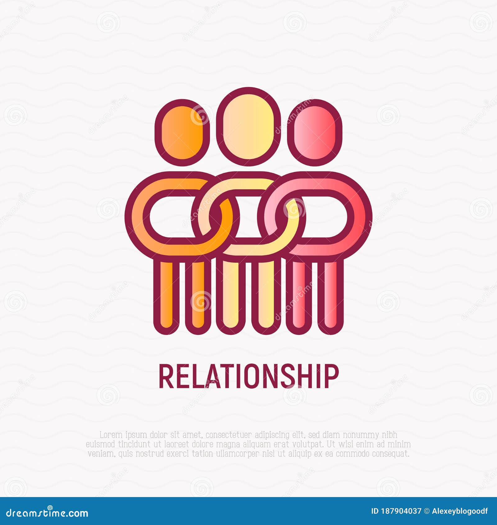 Relationship Thin Line Icon: People in One Community, Support Each ...