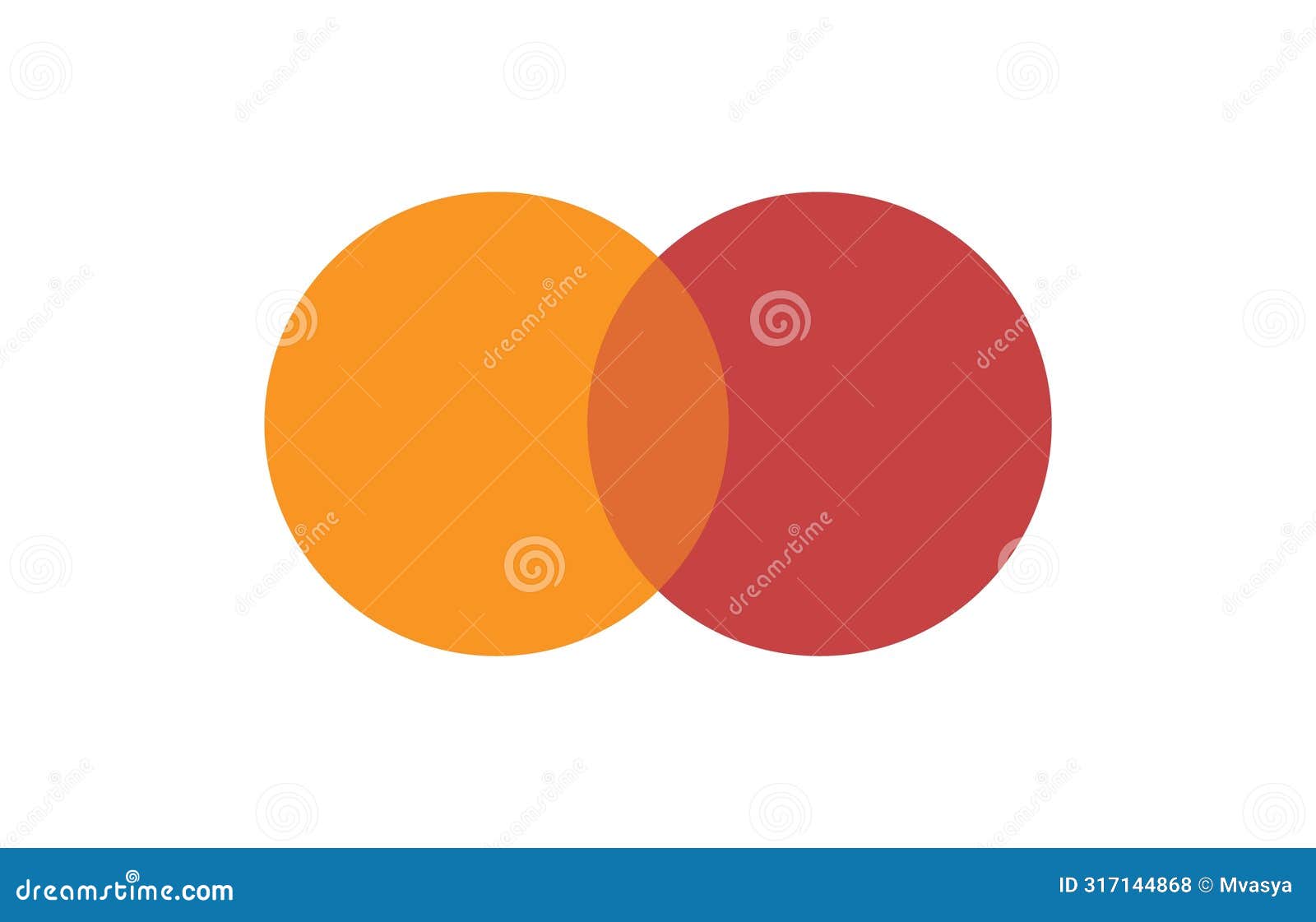 Relationship Venn Diagram with 2 Intersecting Circles. Two Opposite ...