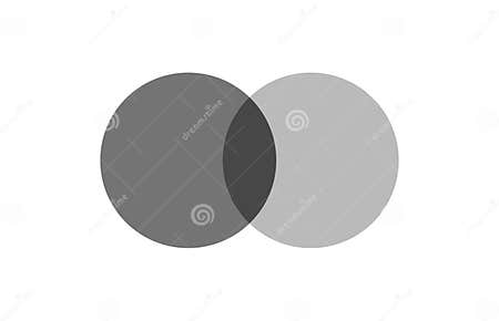 Relationship Venn Diagram with 2 Intersecting Circles. Two Opposite ...