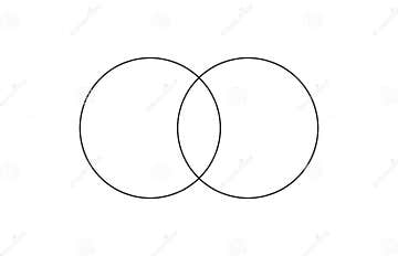 Relationship Venn Diagram with Two Intersecting Circles. Two Opposite ...