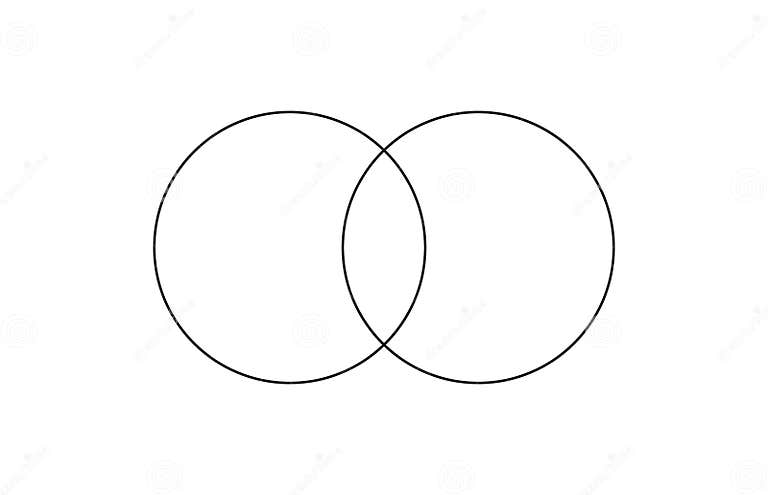 Relationship Venn Diagram with Two Intersecting Circles. Two Opposite ...