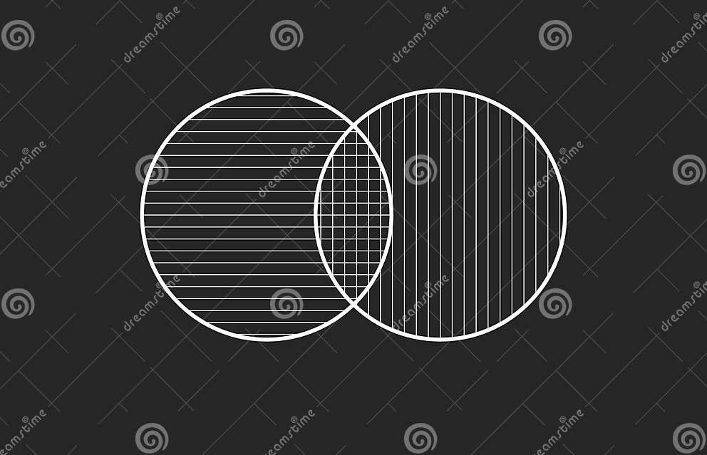 Relationship Venn Diagram with 2 Intersecting Circles. Two Opposite ...