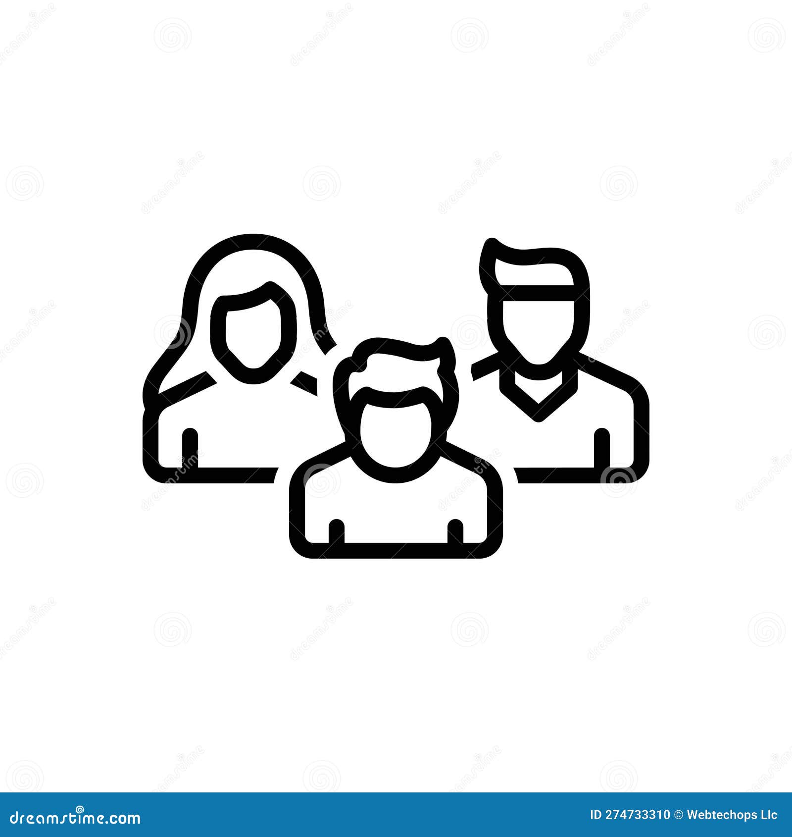 Black Line Icon for Relatives, Ancestors and Cousins Stock Vector ...