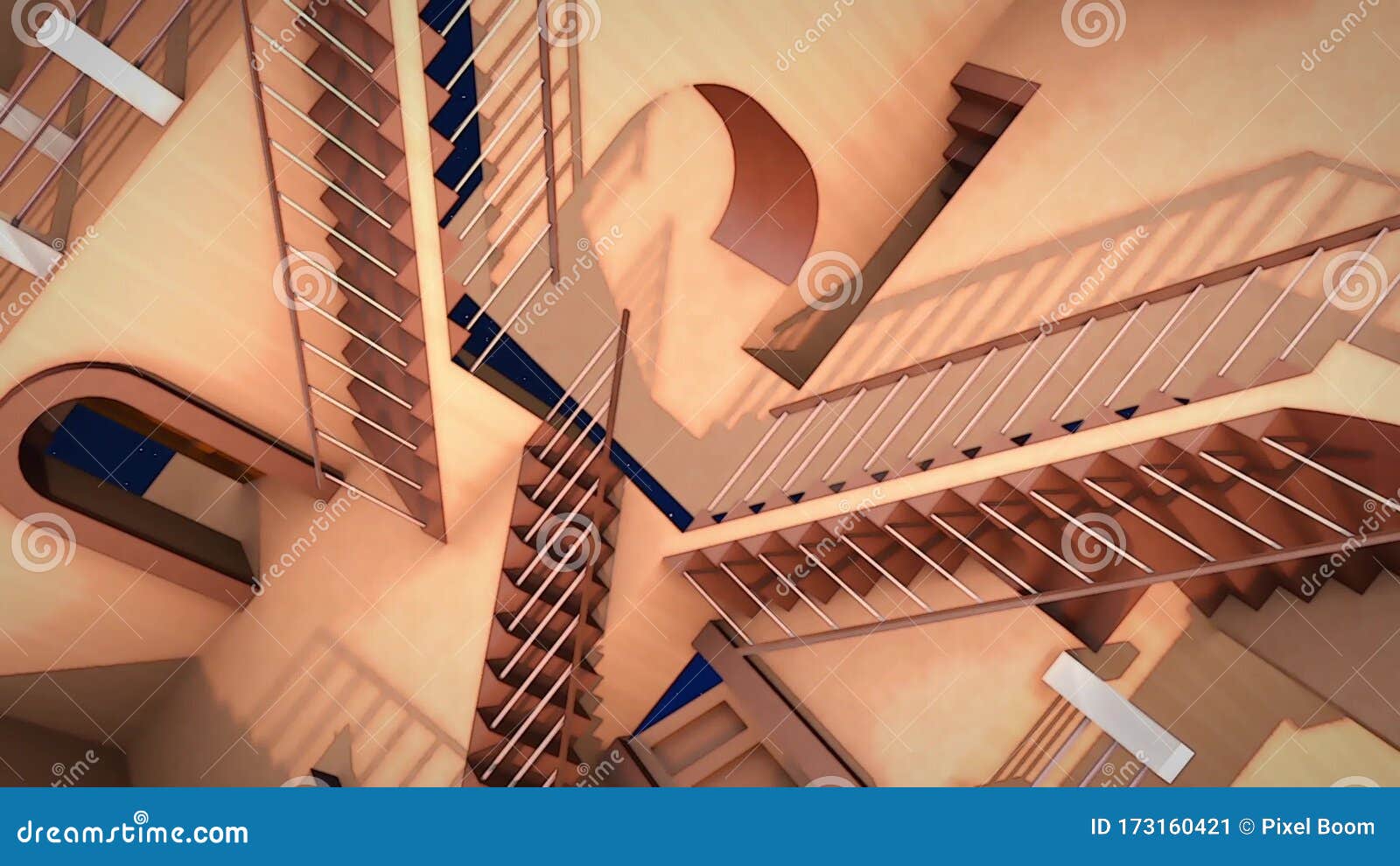 Relativity Impossible Stairs Loop Animated Background Stock Video ...