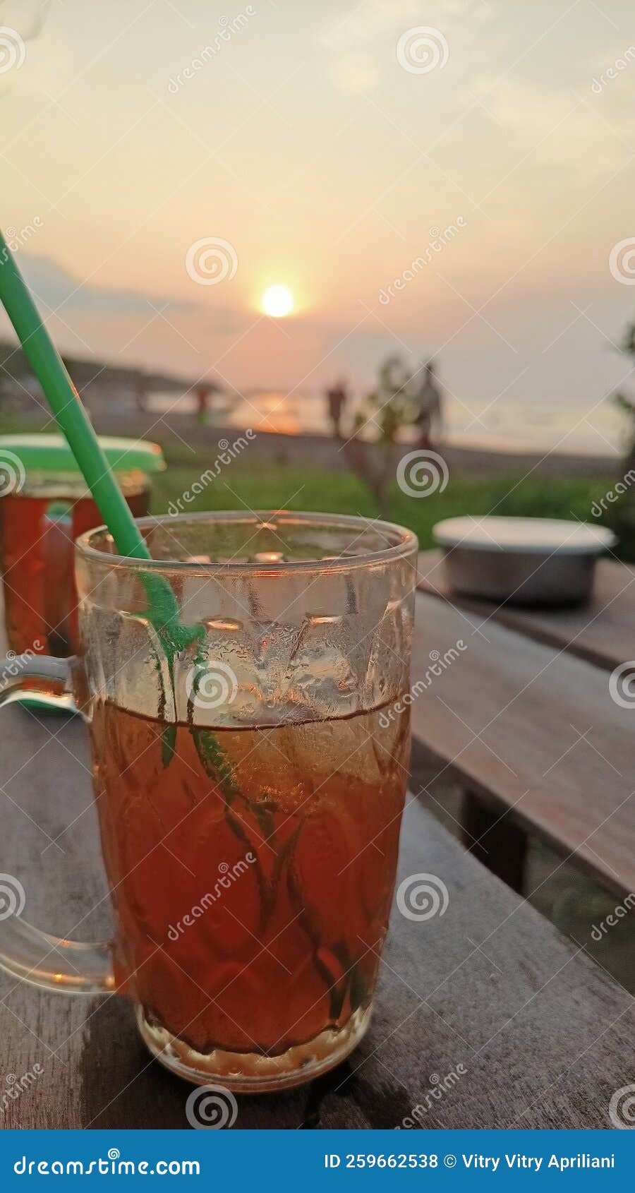 Relax on the Beach with Good Drinks and Food Stock Photo - Image of ...