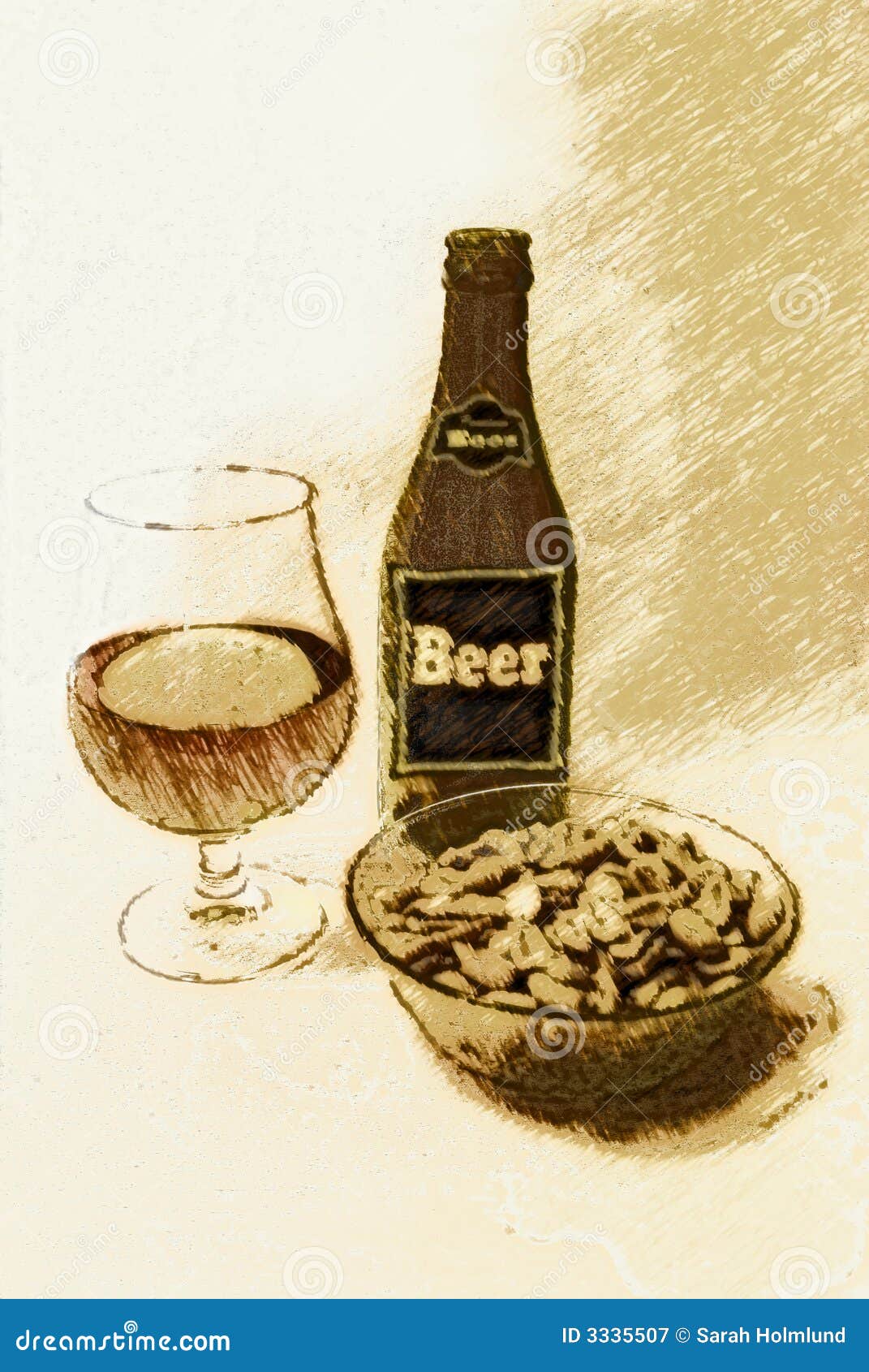 Relax with a beer! stock illustration. Illustration of booze - 3335507