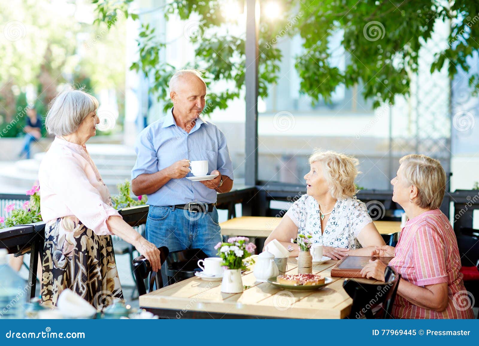 Relax in cafe stock image. Image of retired, pensioner - 77969445