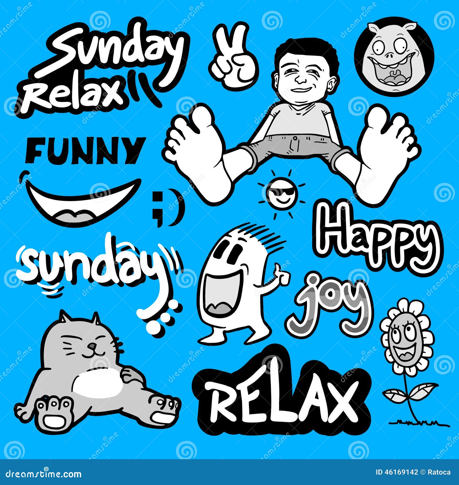 Relax cartoon stock vector. Illustration of buddhism - 46169142