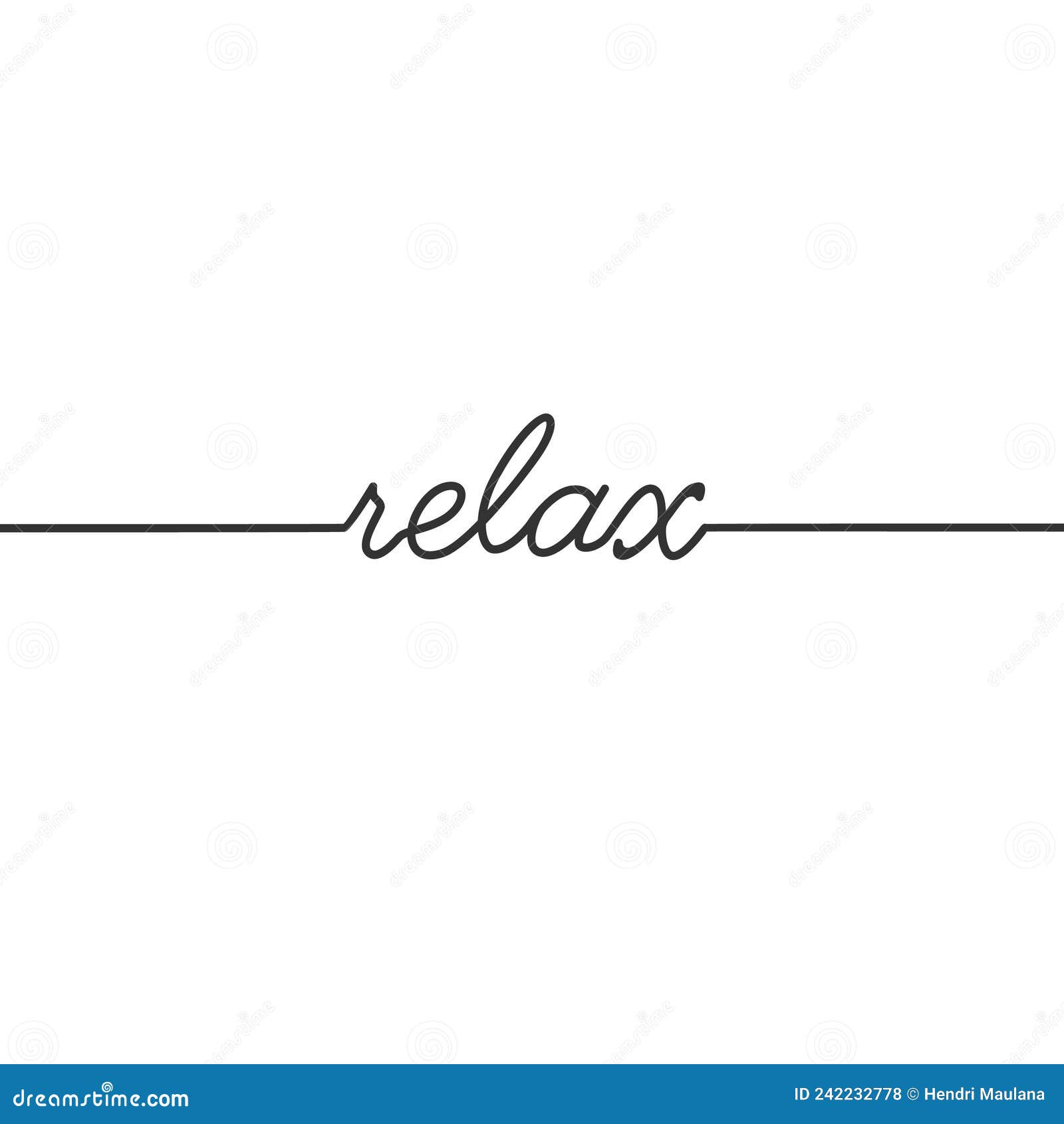 Relax - Continuous Line Drawing Typography Lettering Minimalist Design ...