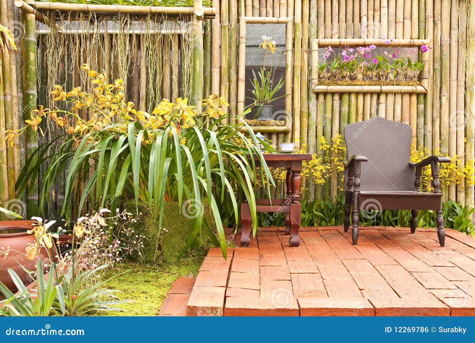 Relax Corner in Countryside Thai House Stock Photo - Image of cottage ...