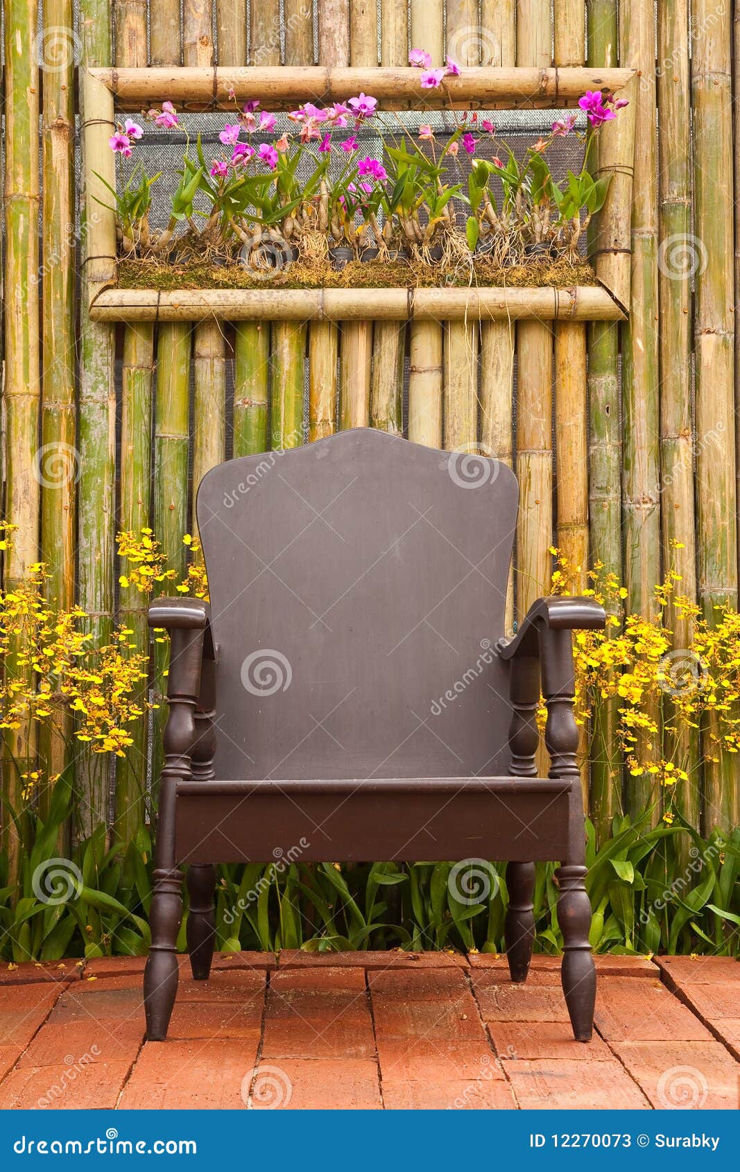 Relax Corner in Countryside Thai House Stock Image - Image of flora ...