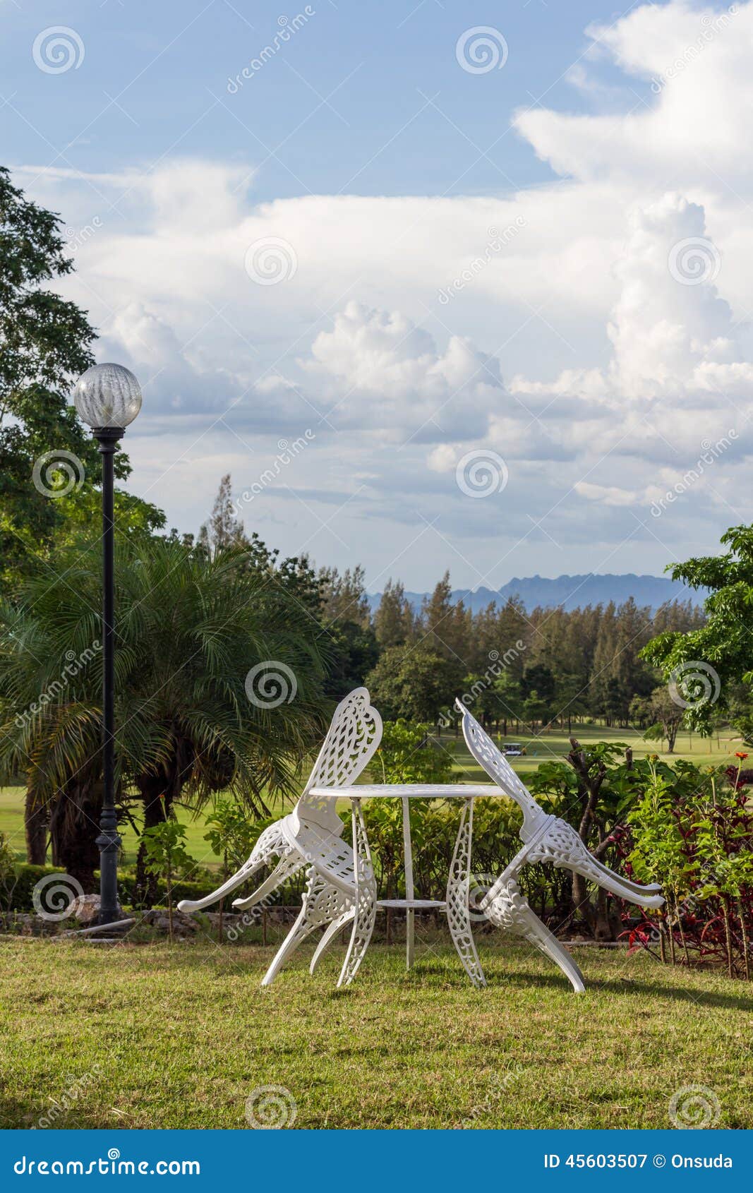 Relax corner in garden stock image. Image of meadow, chair - 45603507
