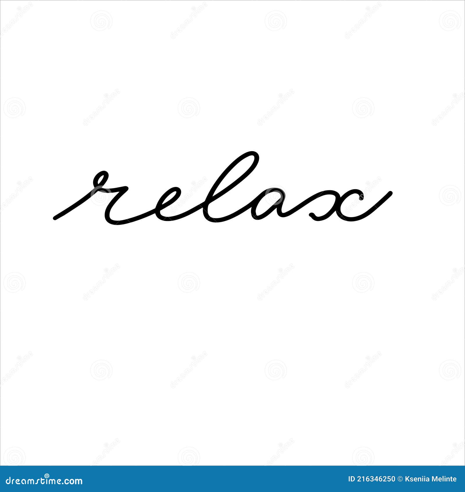 Relax Hand Calligraphy Vector Typography Illustration for Poster Print ...