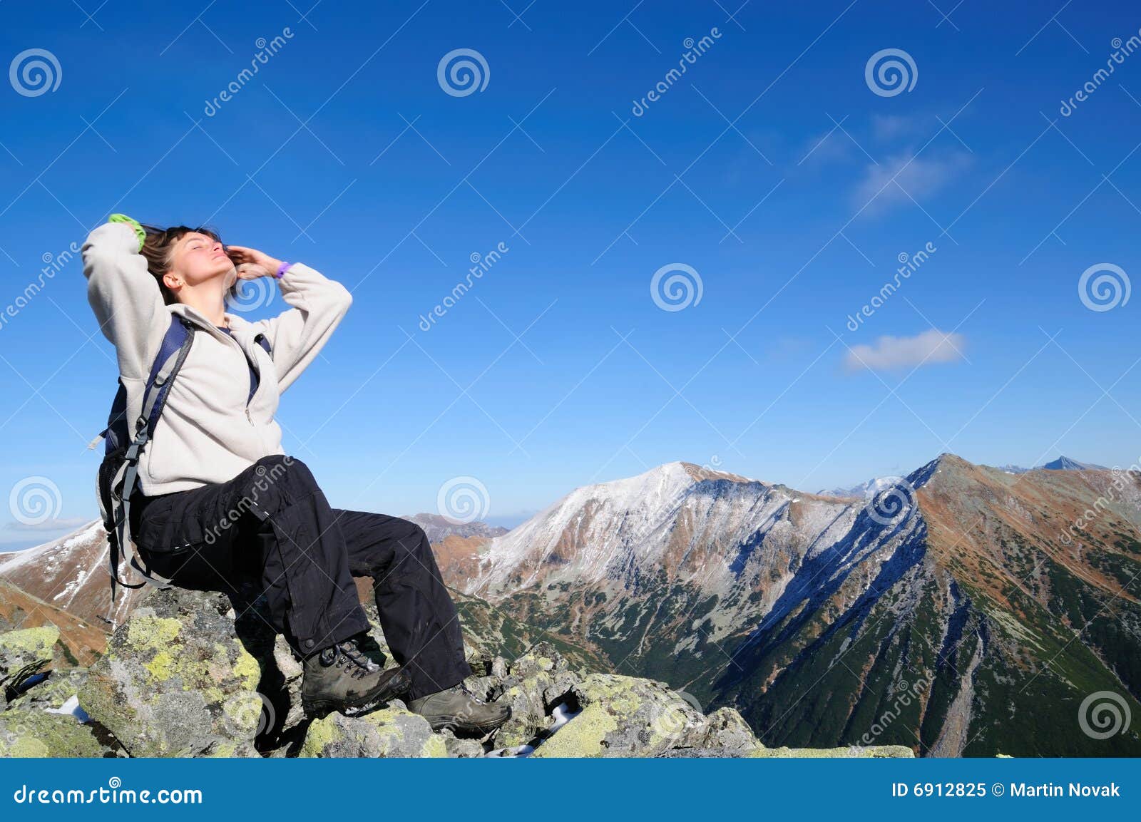 Relax on Hiking - Blue Sky Copy Space Stock Image - Image of copy ...