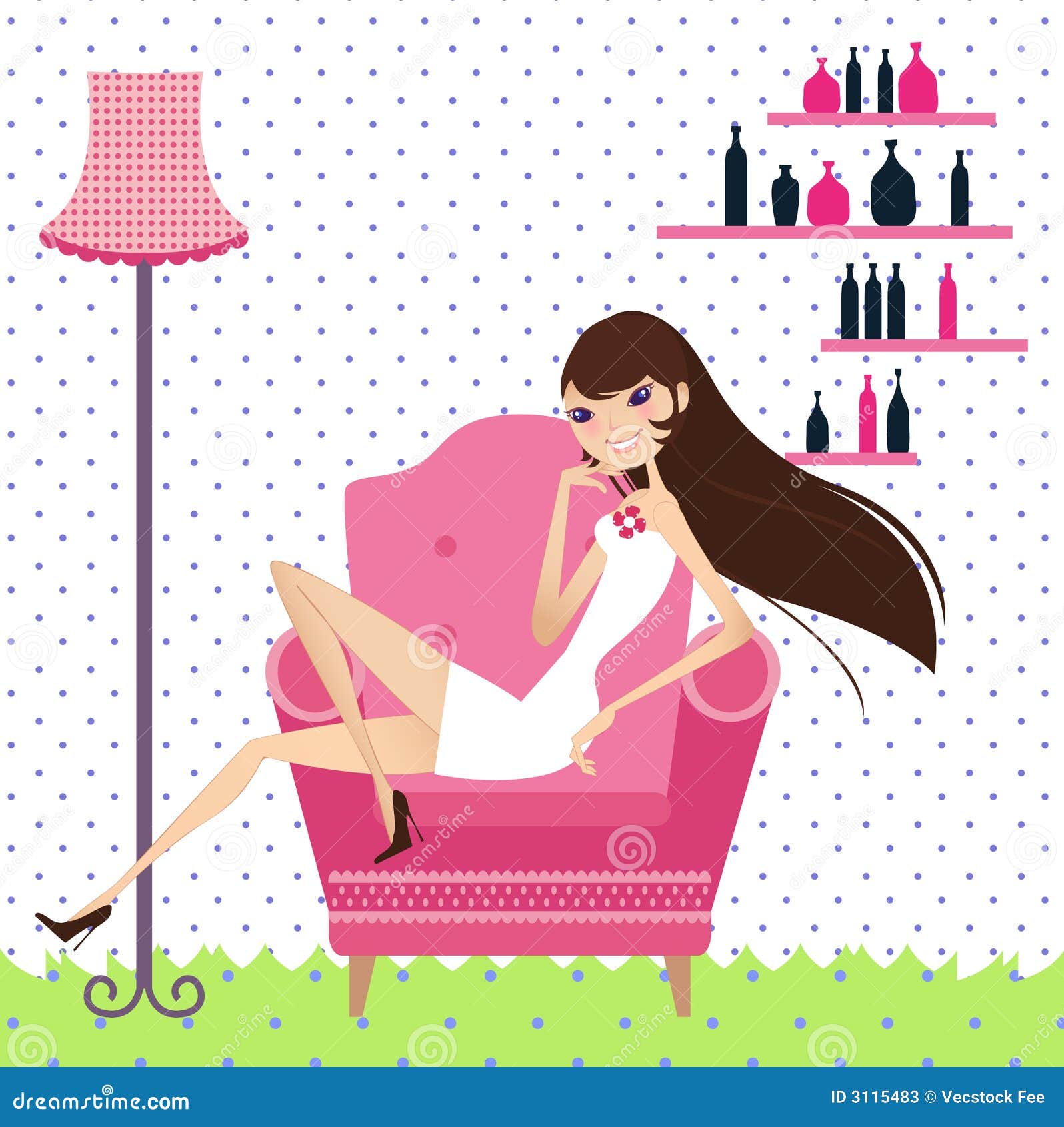 Relaxing At Home Cartoon