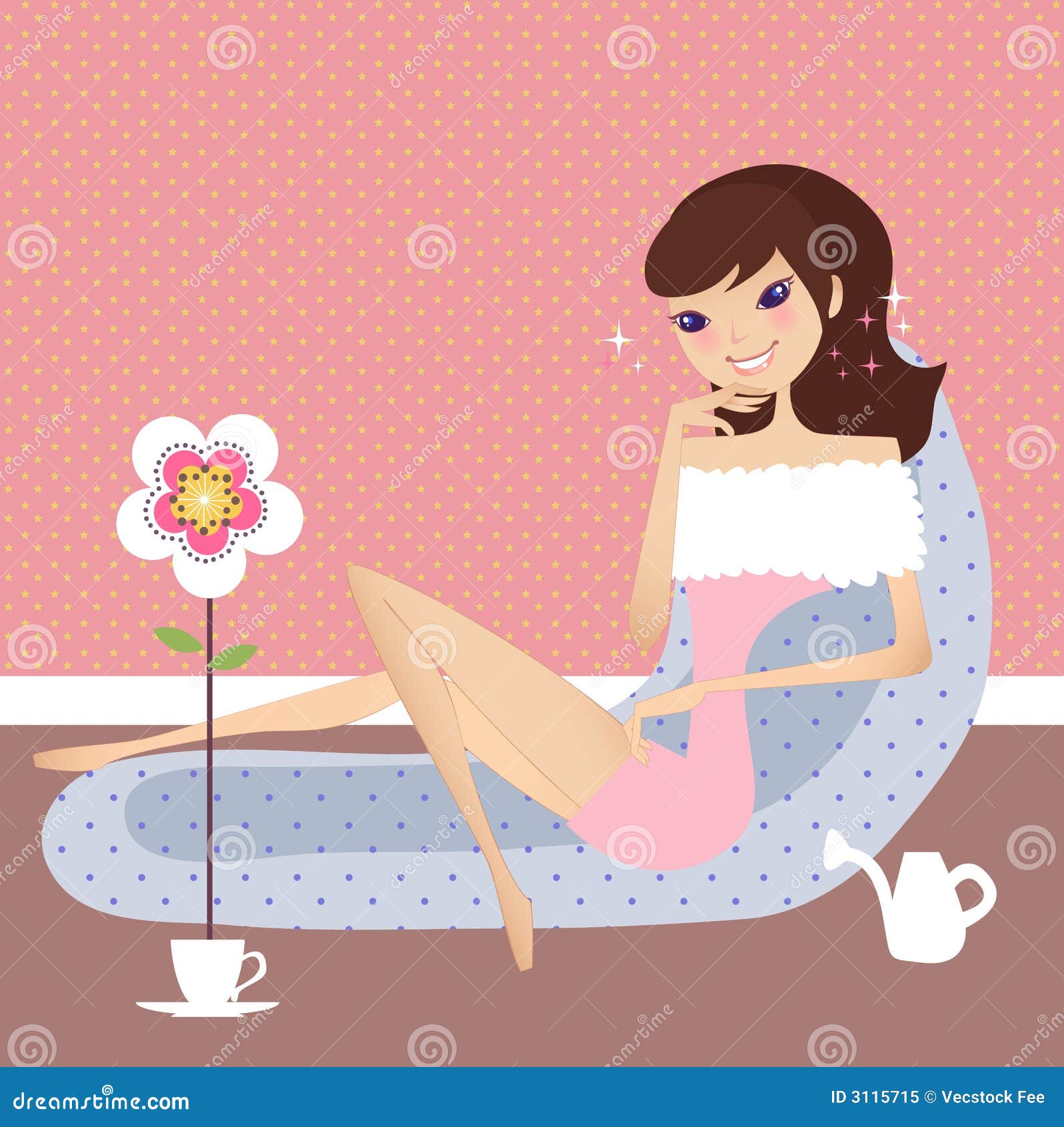 Relax at home stock vector. Illustration of women, fashion - 3115715