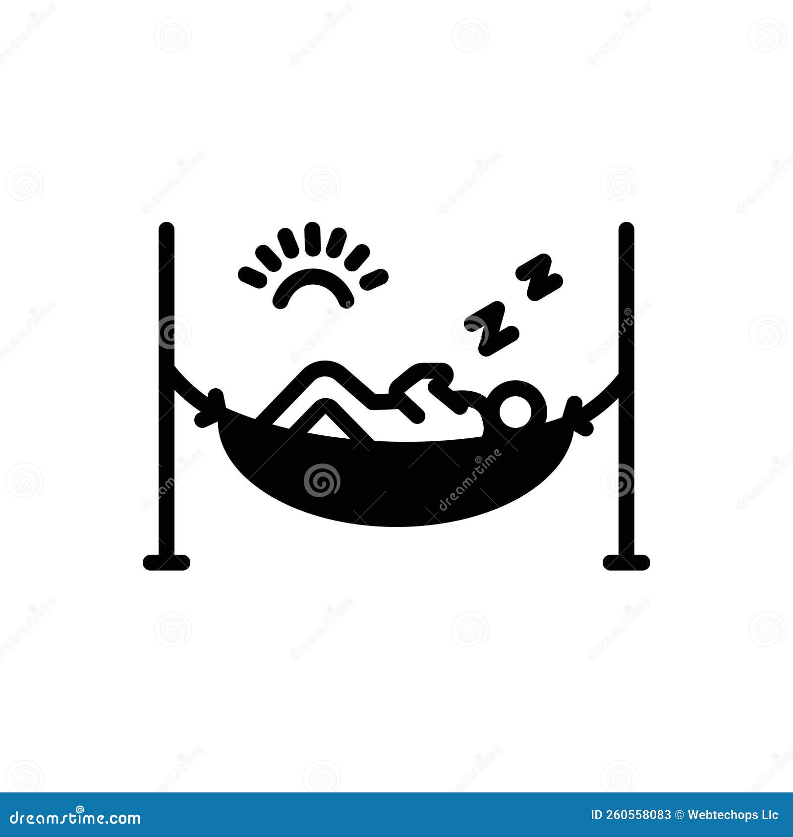 Black Solid Icon for Relax, Swing and Hammock Stock Vector ...