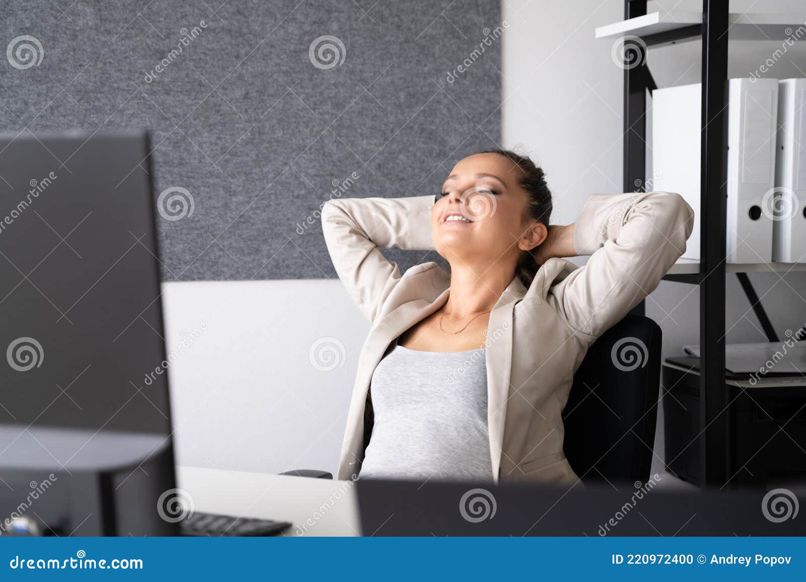 Relax and Lean Back stock photo. Image of woman, leaning - 220972400