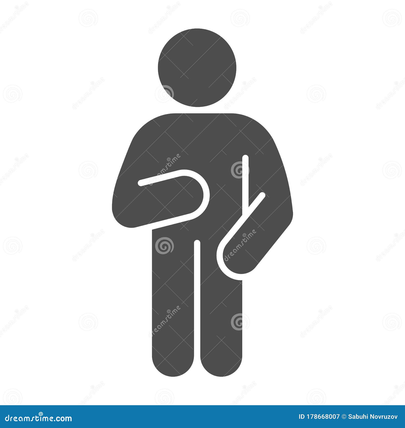 Relax Man Pose Solid Icon. Man with Arm Down on the Right and Raised ...