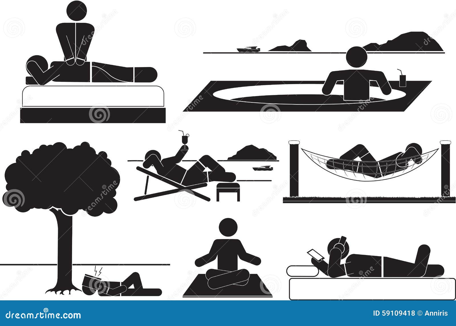 Relax stock vector. Illustration of symbol, outdoor, jacuzzi - 59109418