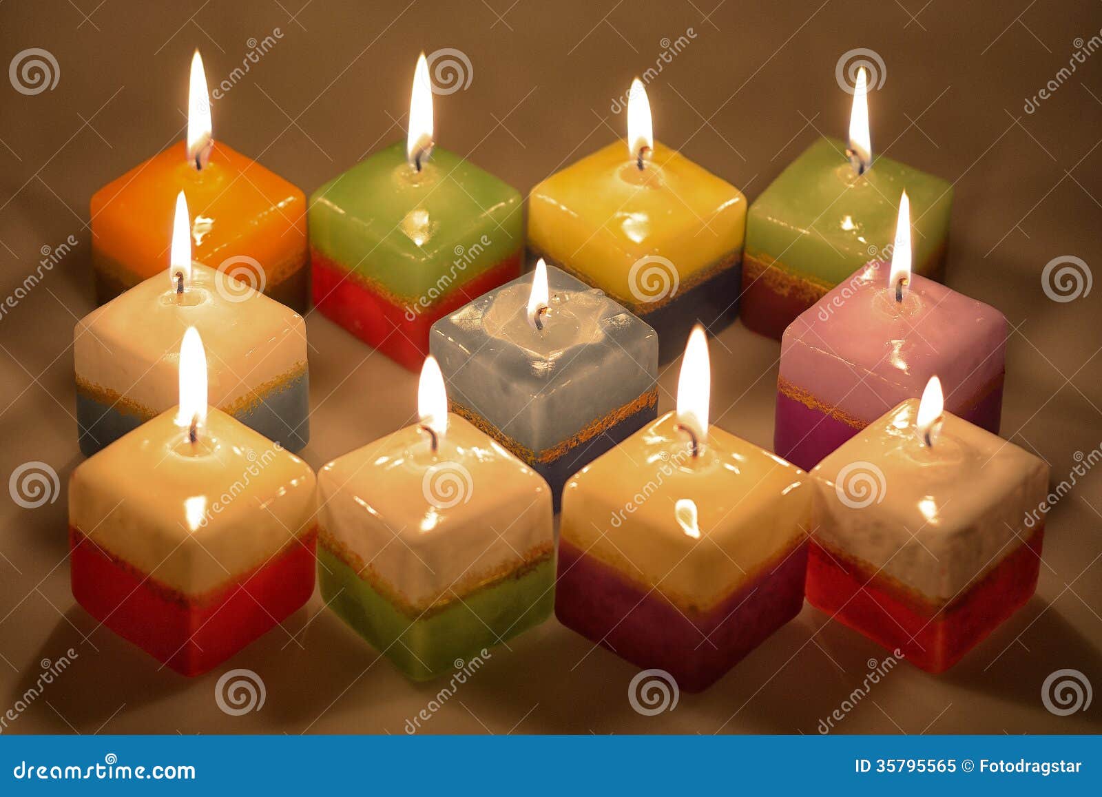 Relax Moments with a Candles Cube Stock Image - Image of fire ...