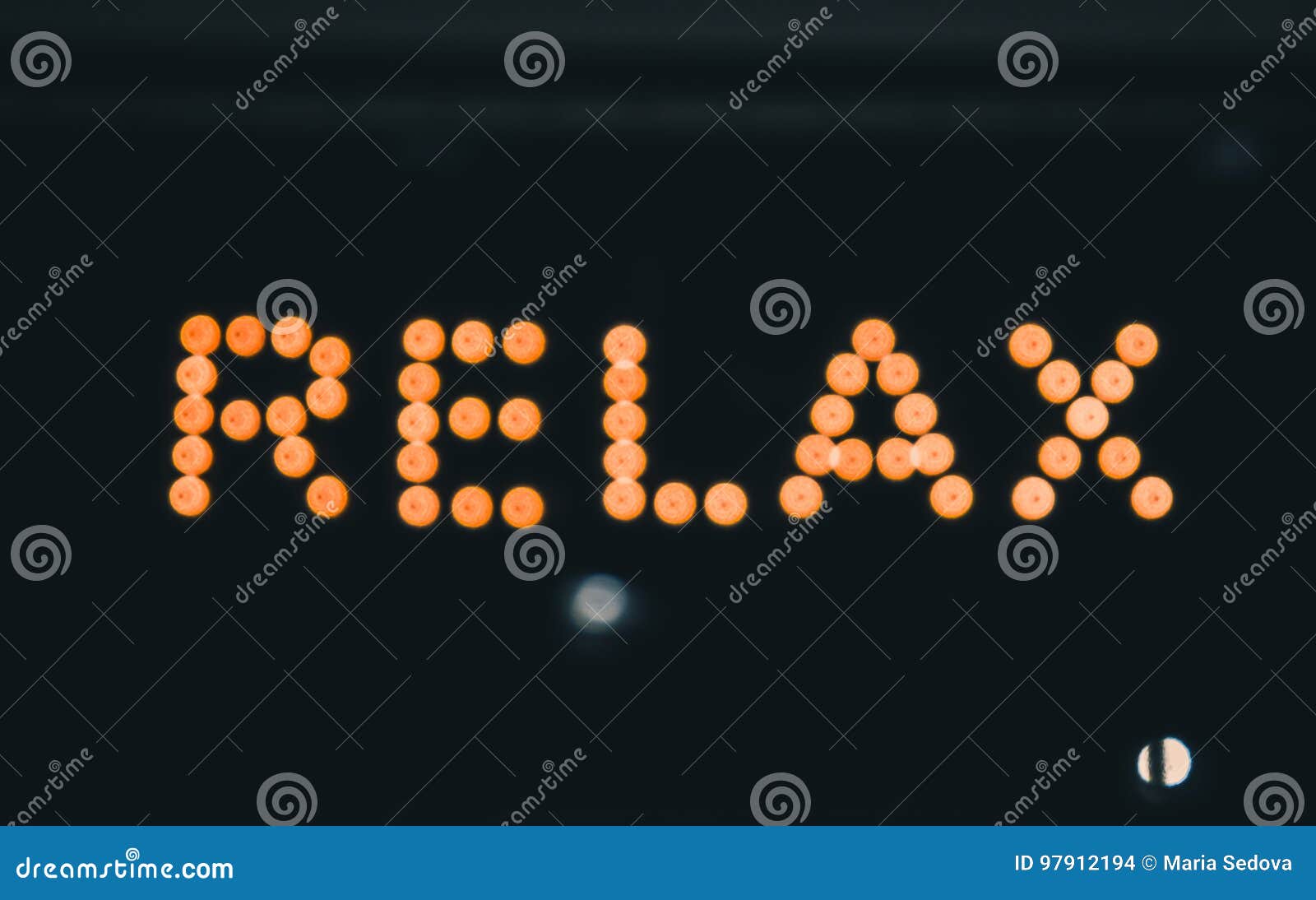 Relax, Neon Light Billboard Stock Photo - Image of anxiety, orange ...