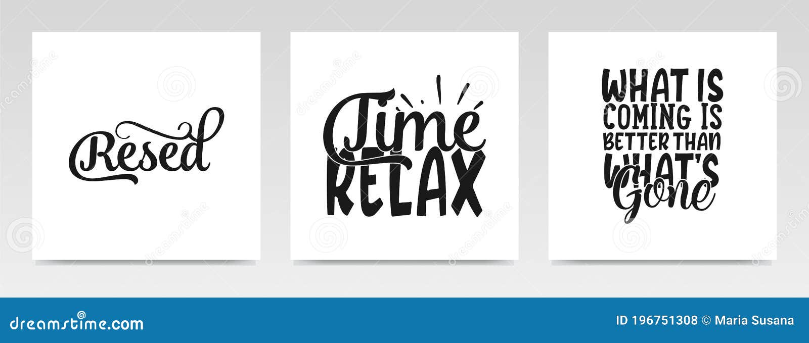 Relax Quotes Letter Typography Set Illustration Stock Vector ...