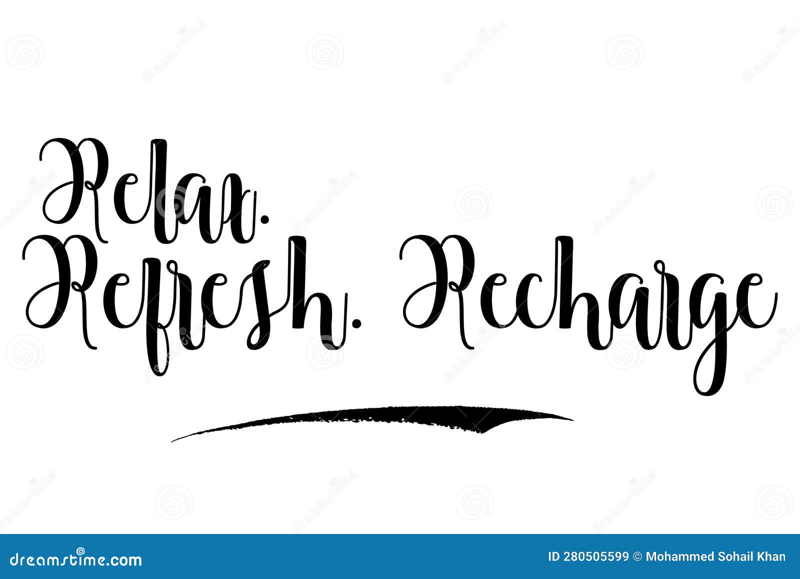 Relax. Refresh. Recharge Typography Lettering Text Vector Design Quote ...
