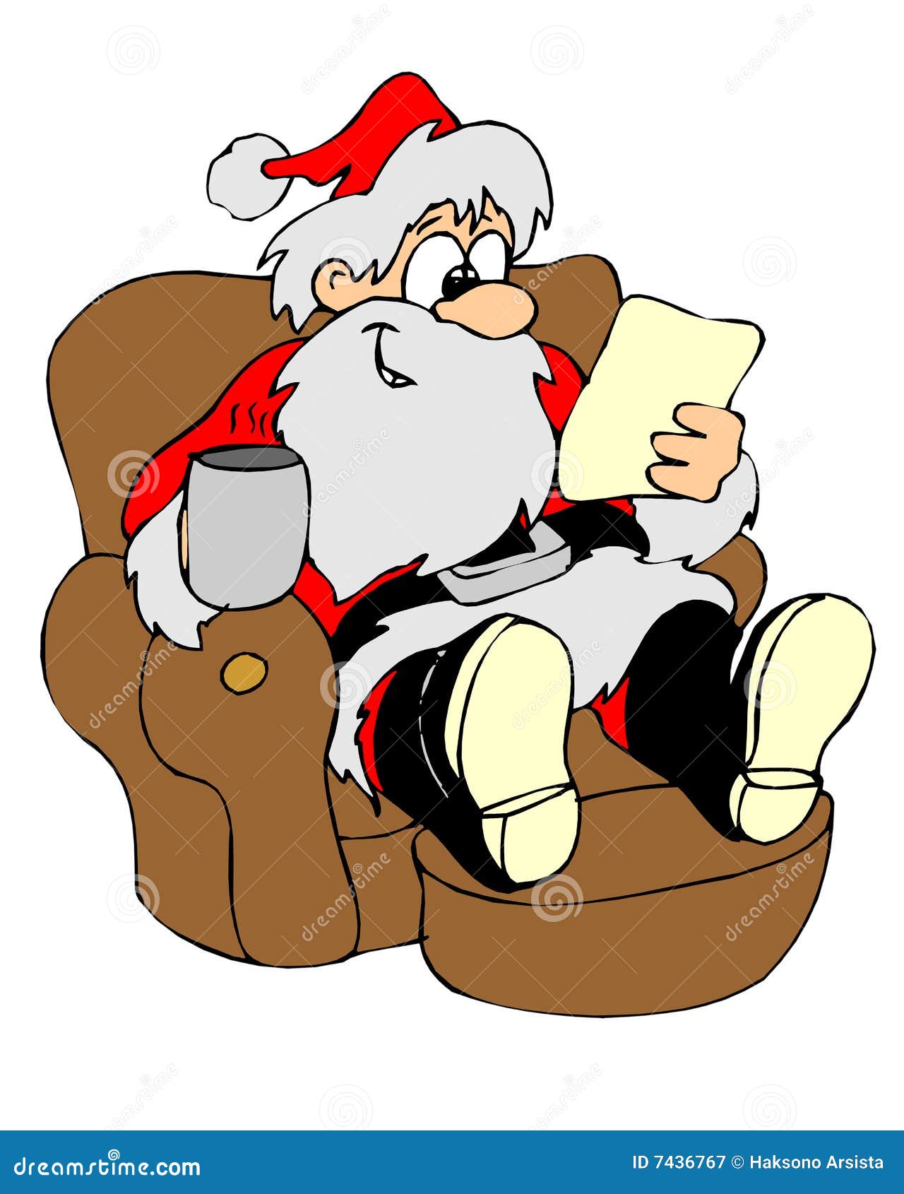 Relax santa stock illustration. Illustration of noel, drawing - 7436767