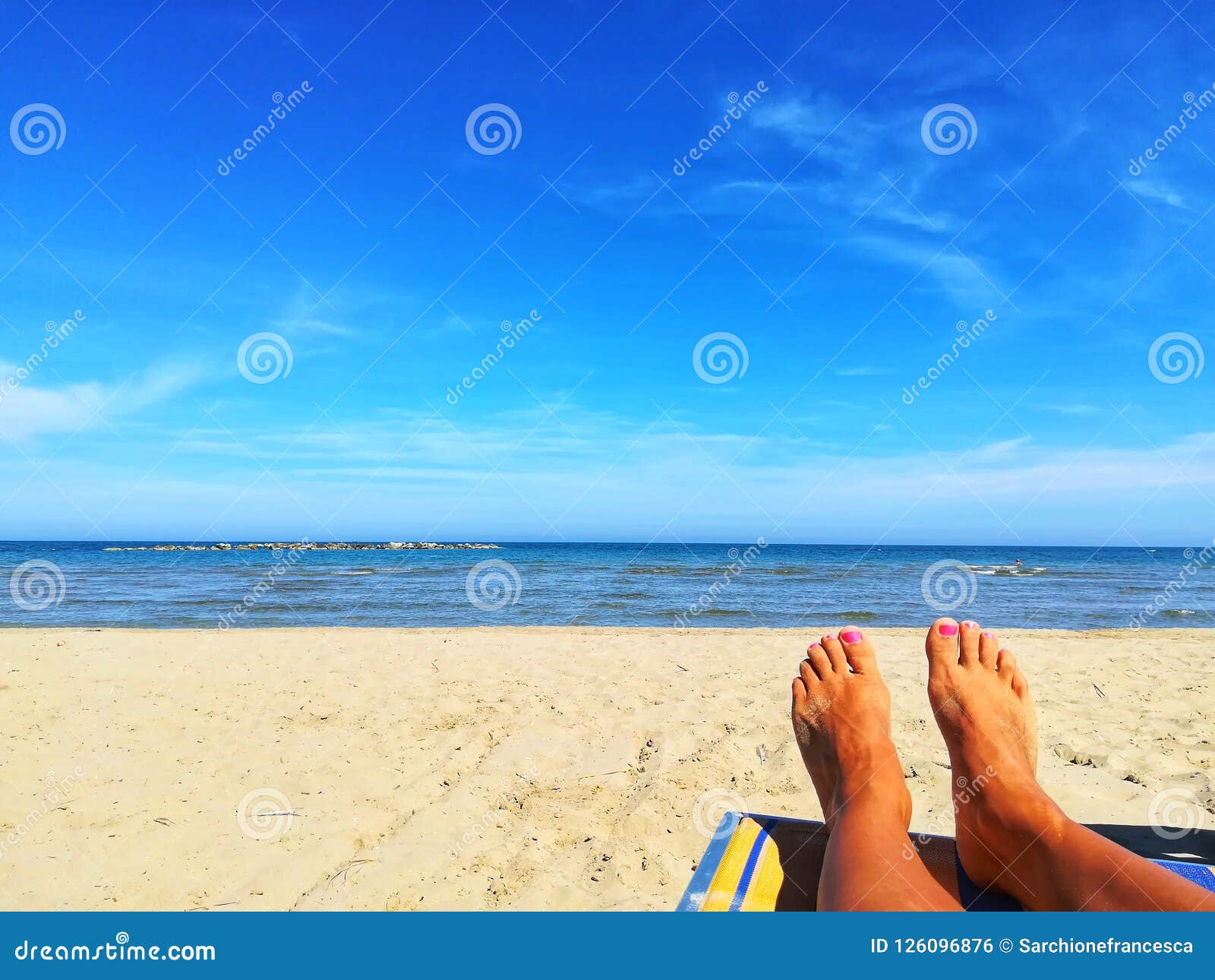 Relax by the sea stock photo. Image of beach, shadesofblue - 126096876