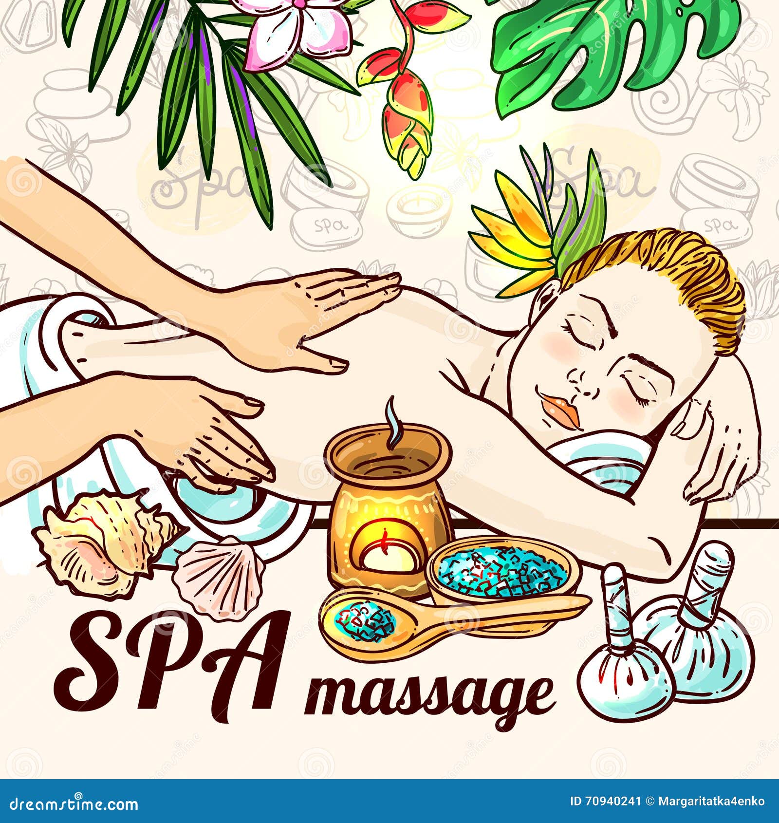 Relax Spa Massage Stock Vector Illustration Of Healthy 70940241