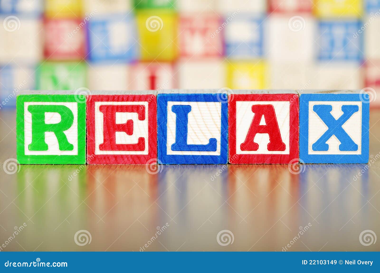 Relax Spelled Out in Alphabet Building Blocks Stock Image - Image of ...