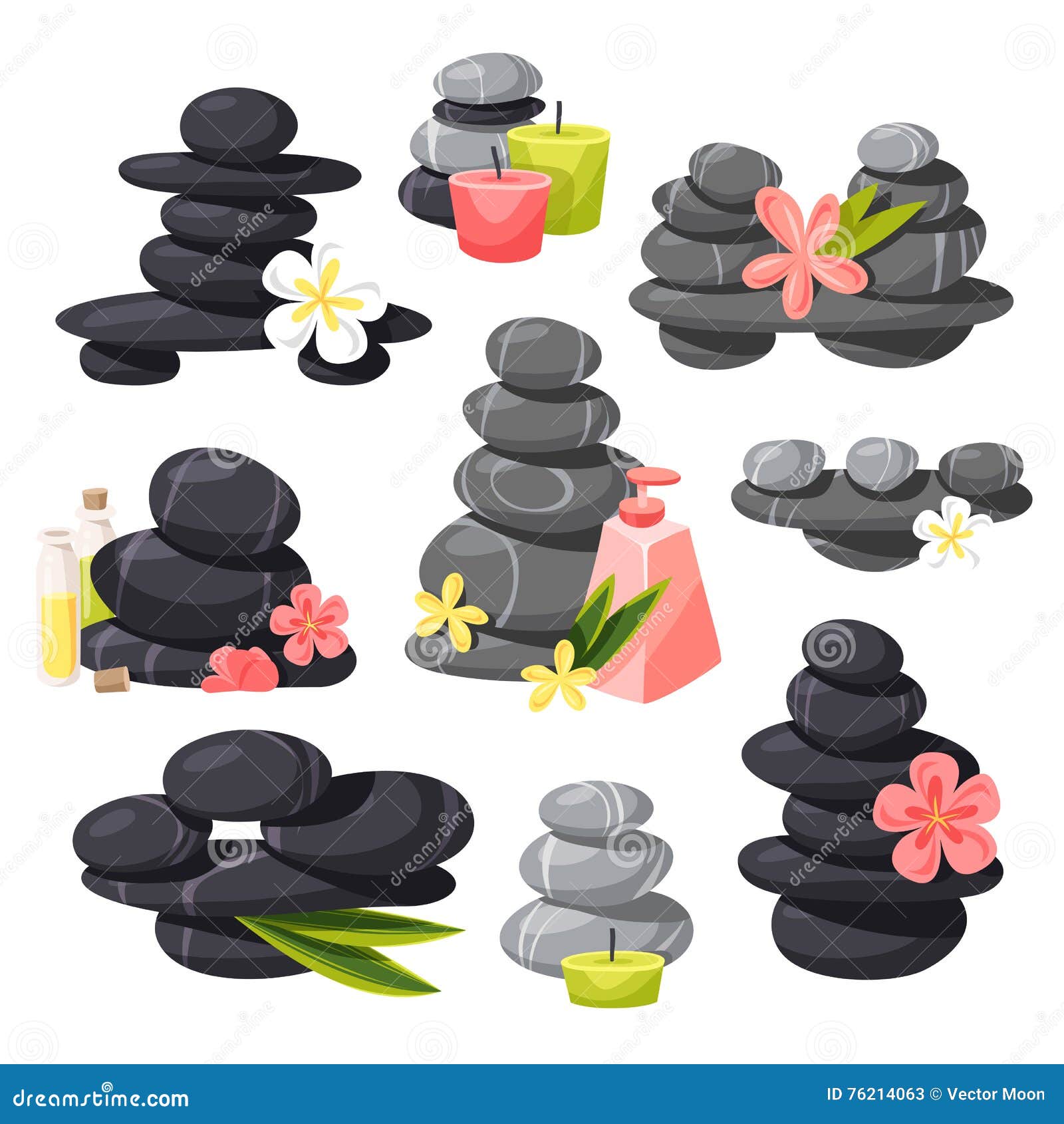 Relax stones vector set. stock vector. Illustration of buddhism - 76214063